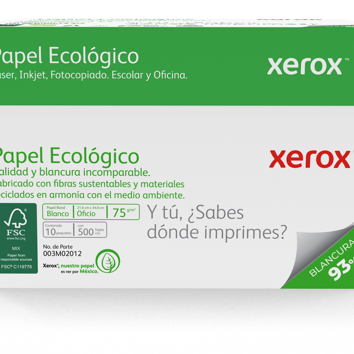 Papel Bond Ecológico Oficio XEROX Ecológico – FullOffice.com