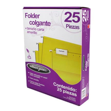 Folder Acco Colgante Carta Color Amarillo C/25 Piezas - P3642 ...