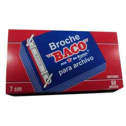 BROCHE BACO ECONOMICO CAJA ROJA DE 7 CMS C/50 PZAS | FullOffice.com
